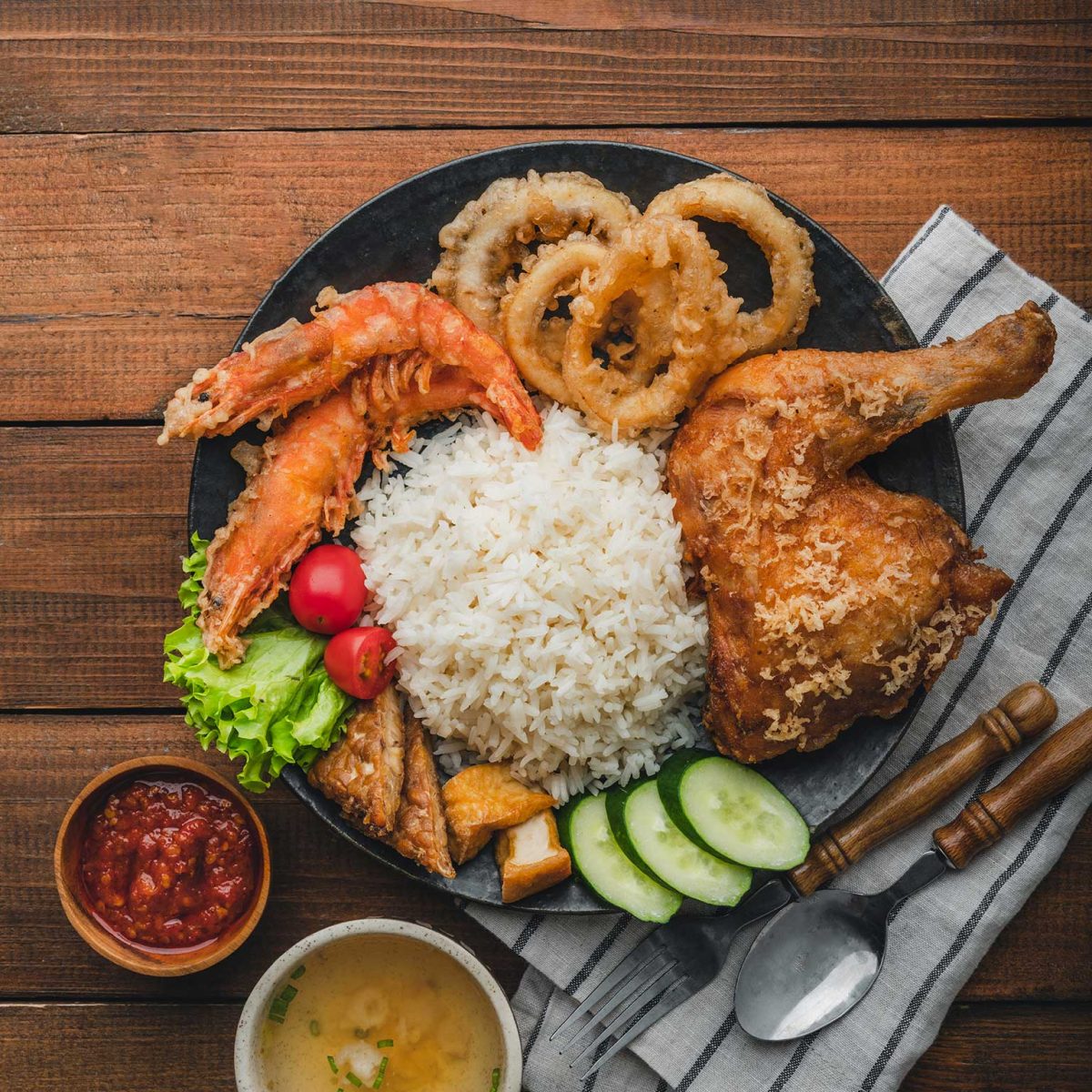 Nasi Udang Penyet/ Smashed Fried Prawn Rice | Zoul's Corner